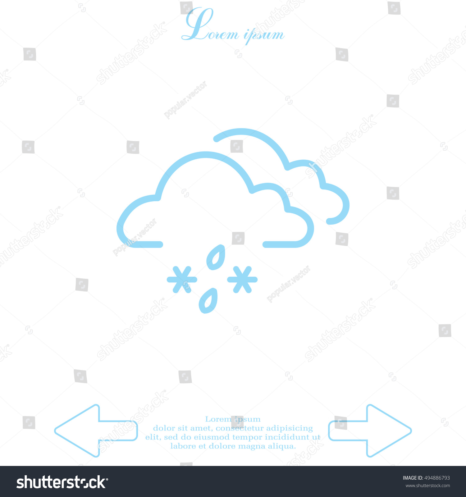 Cloud Snow Rain Icon Stock Vector (Royalty Free) 494886793 | Shutterstock