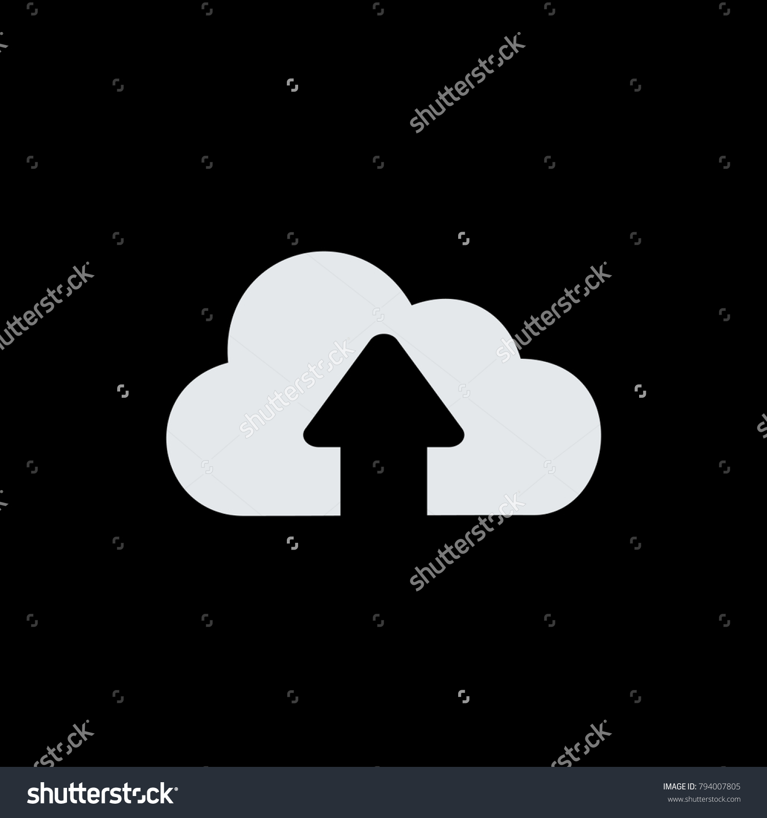 Cloud Arrow Negative Space Icon Logo Stock Vector (Royalty Free ...