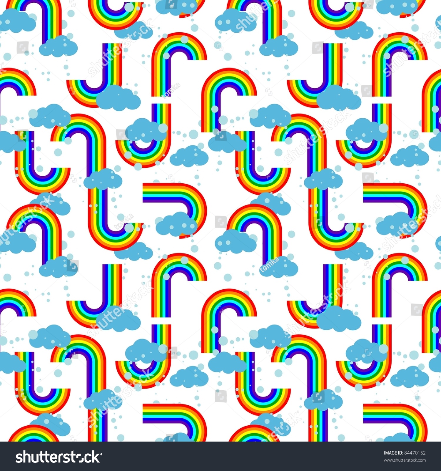 Clouds Rainbow Cartoon Wallpaper Stock Vector (Royalty Free) 84470152 ...