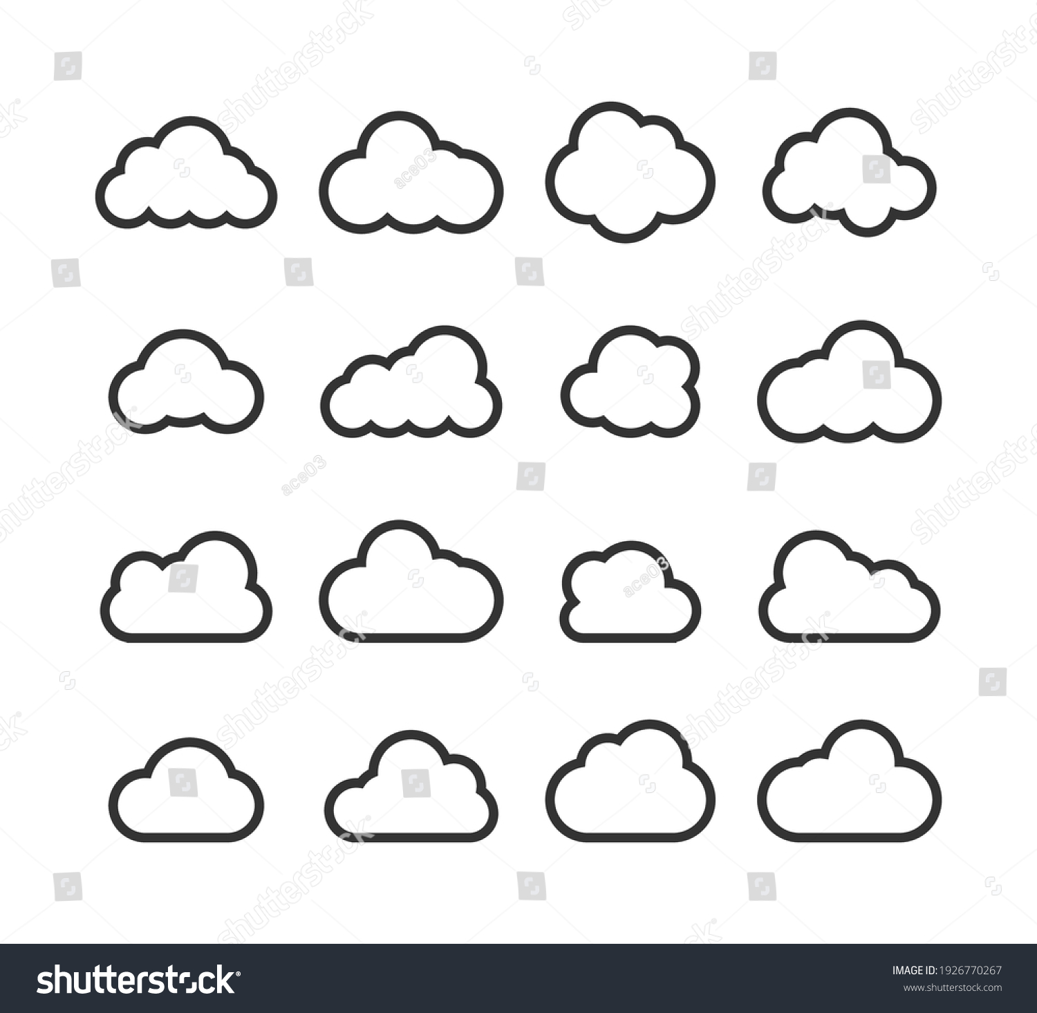 Clouds Collection Cloud Vector Icons Clouds Stock Vector (Royalty Free ...