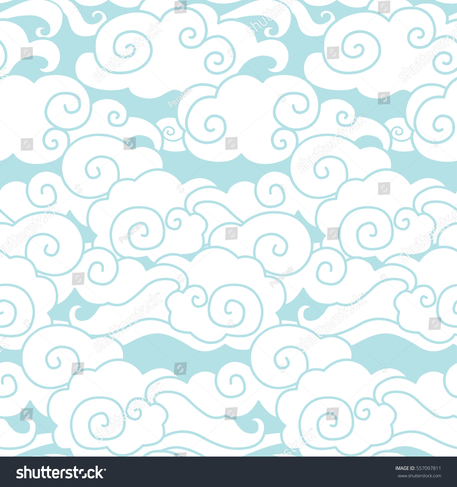 Clouds Sky Vector Seamless Pattern Stock Vector Royalty Free 557097811