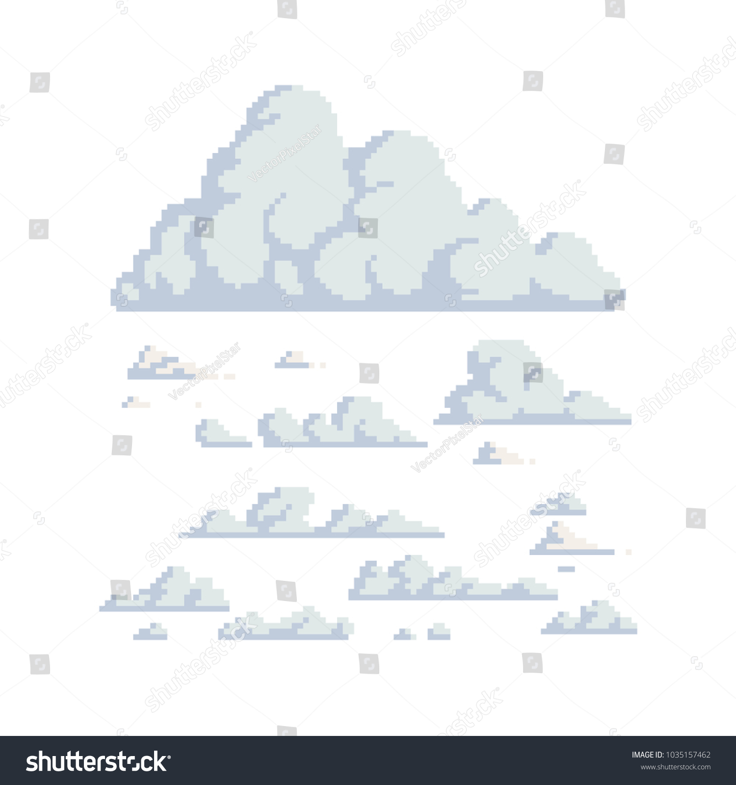 Clouds Pixel Art Set Isolated Vector 库存矢量图（免版税）1035157462 | Shutterstock