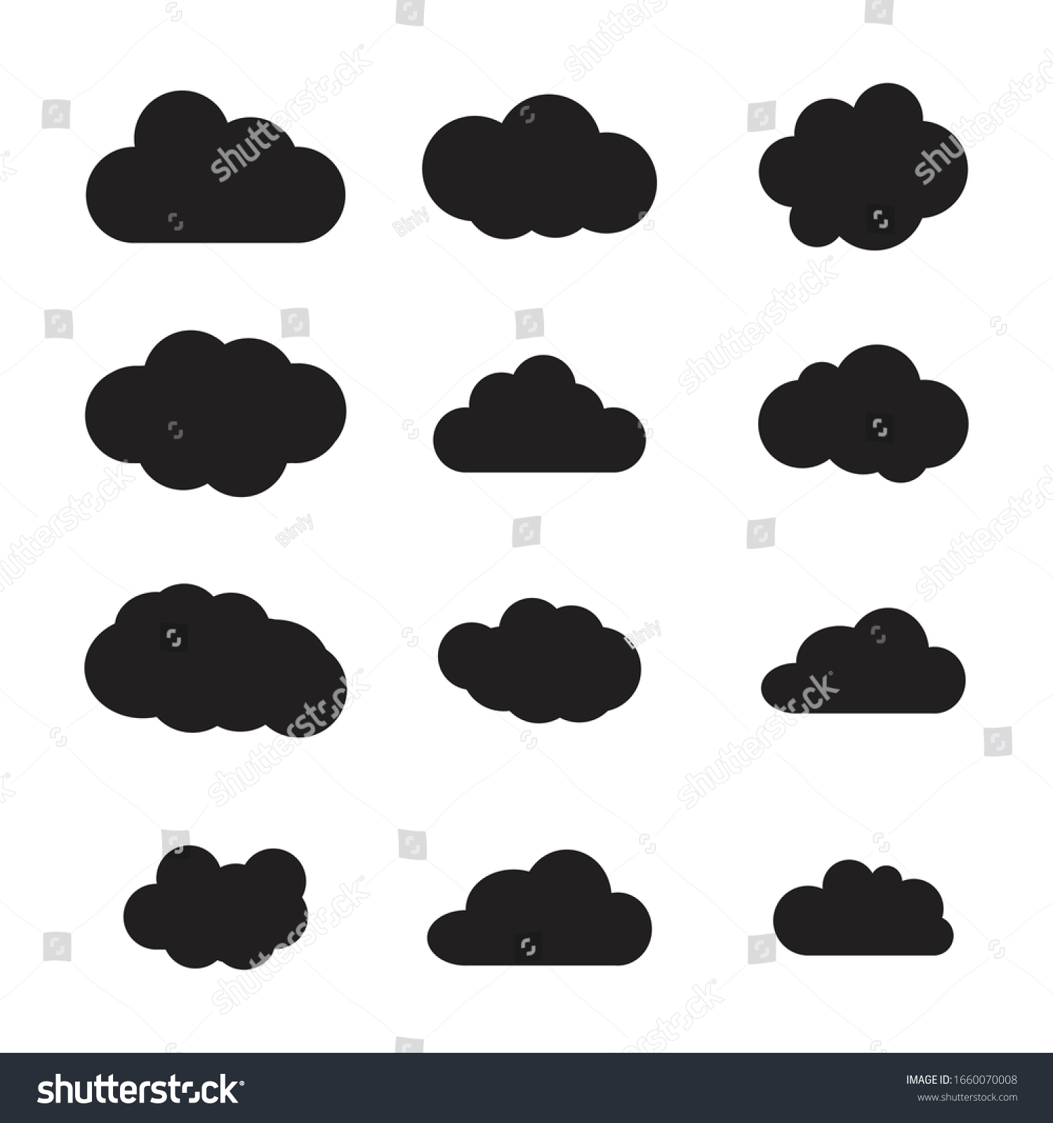 Clouds Silhouettes Vector Set Illustration Stock Vector (Royalty Free ... Clouds Silhouettes Vector Set Illustration Stock Vector (Royalty Free ...