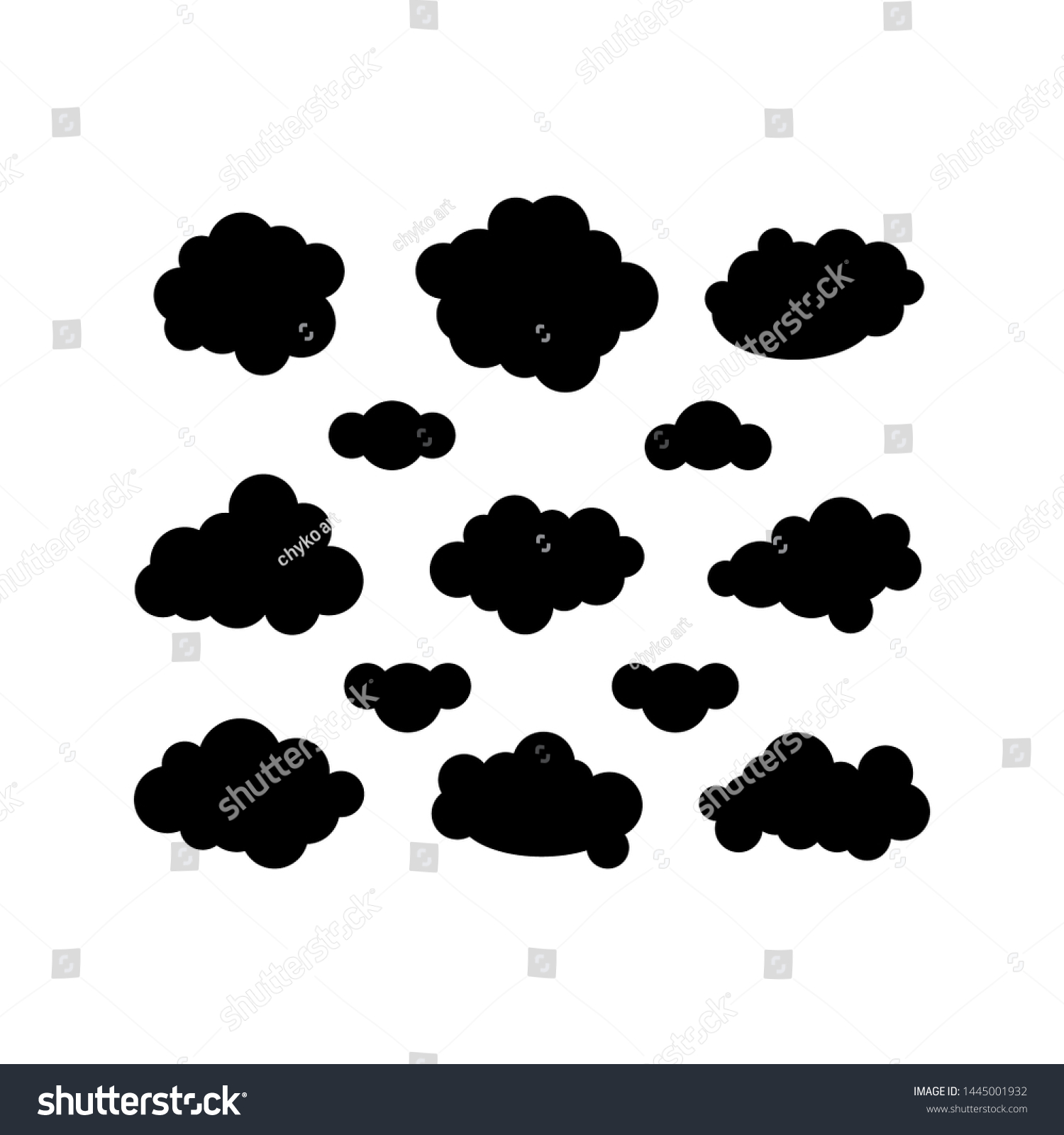 Clouds Silhouettes Vector Set Illustration Cloud: vector de stock ... Clouds Silhouettes Vector Set Illustration Cloud: vector de stock ...