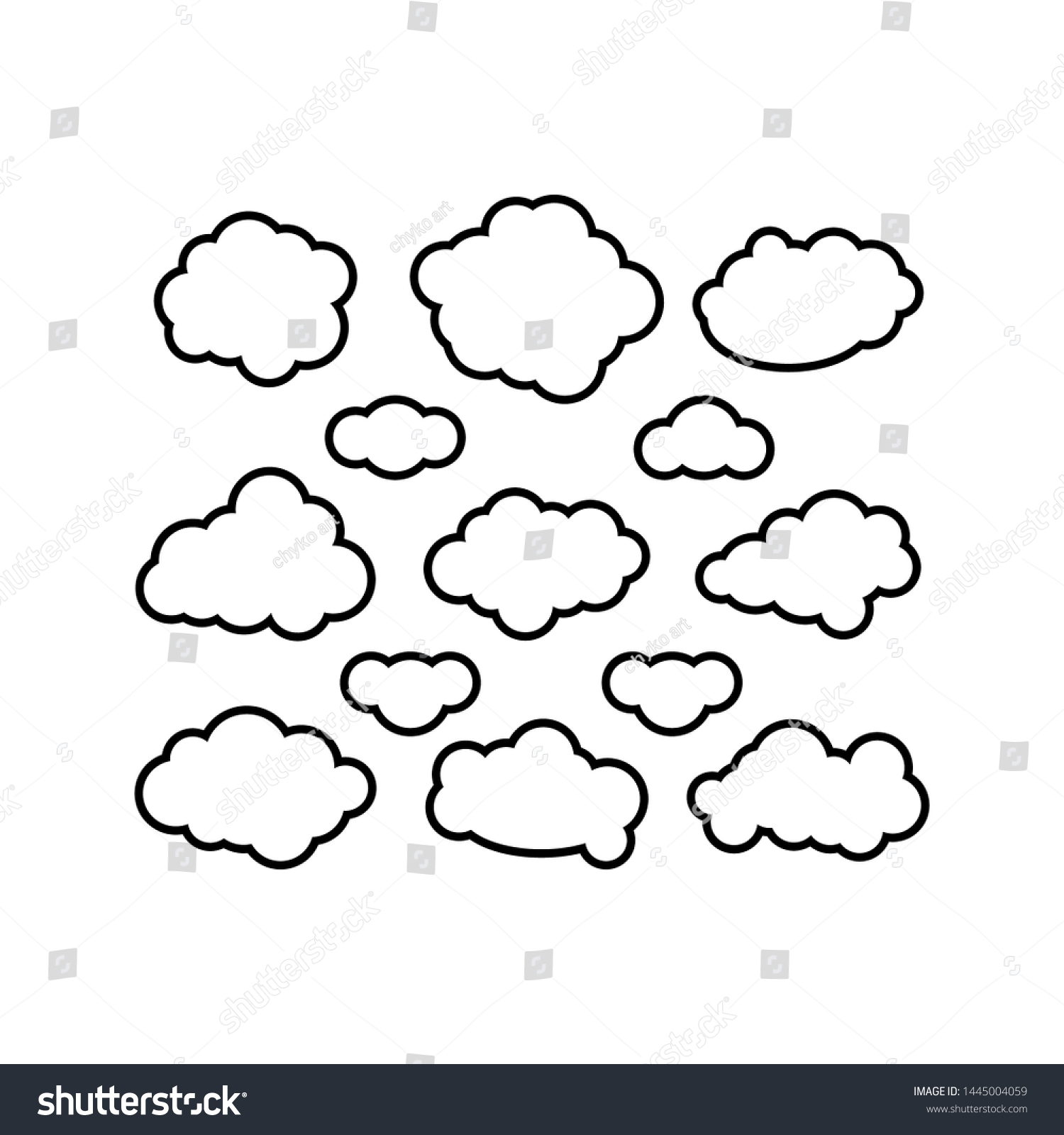 Clouds Silhouettes Vector Set Illustration Clouds: vector de stock ... Clouds Silhouettes Vector Set Illustration Clouds: vector de stock ...