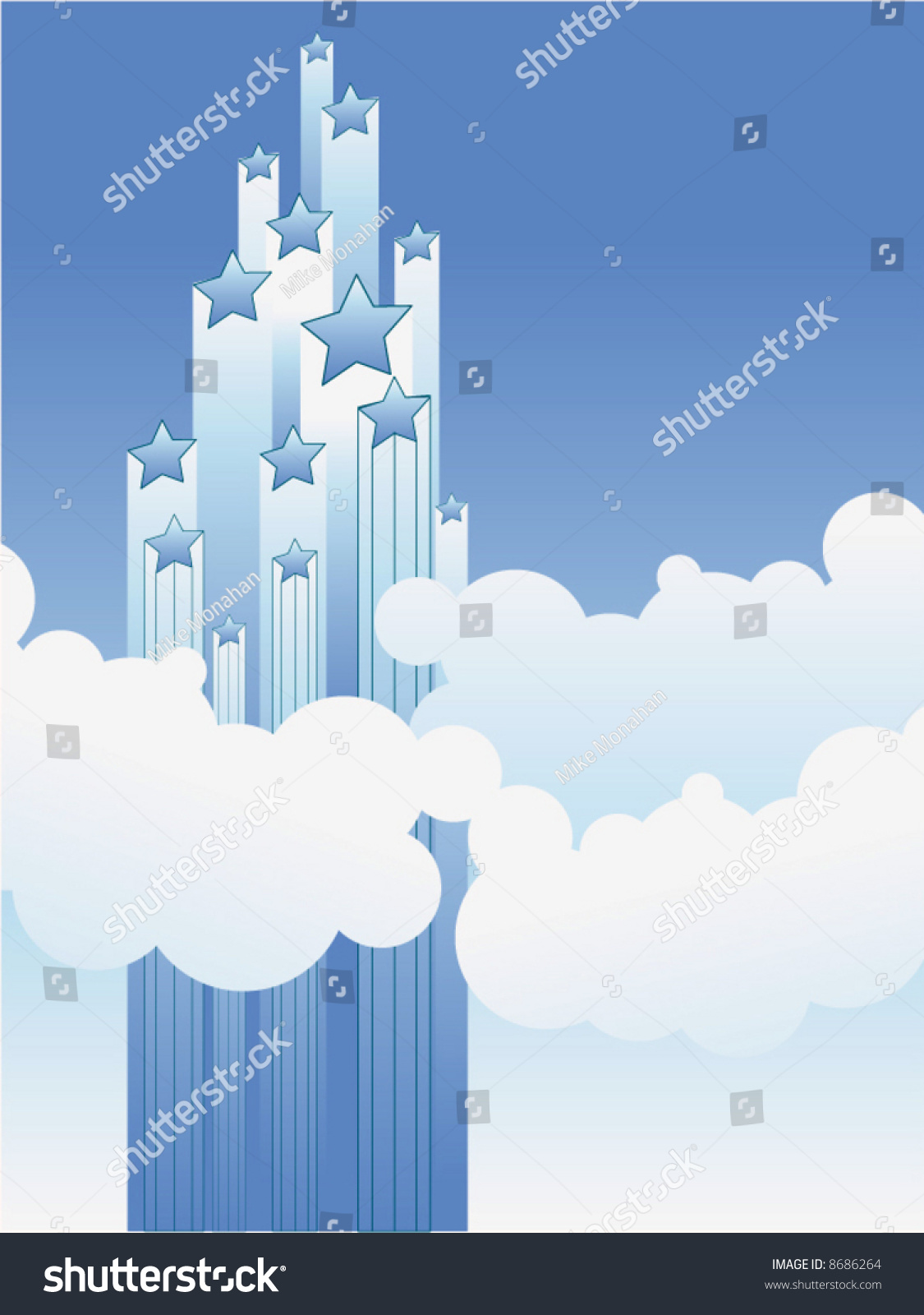 Clouds Stars Sky Vector Background Stock Vector (Royalty Free) 8686264