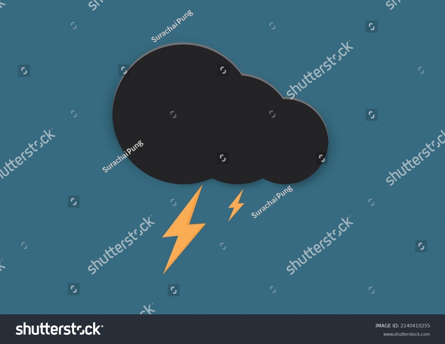 Clouds Lightning On Dark Background Stock Vector (Royalty Free ...