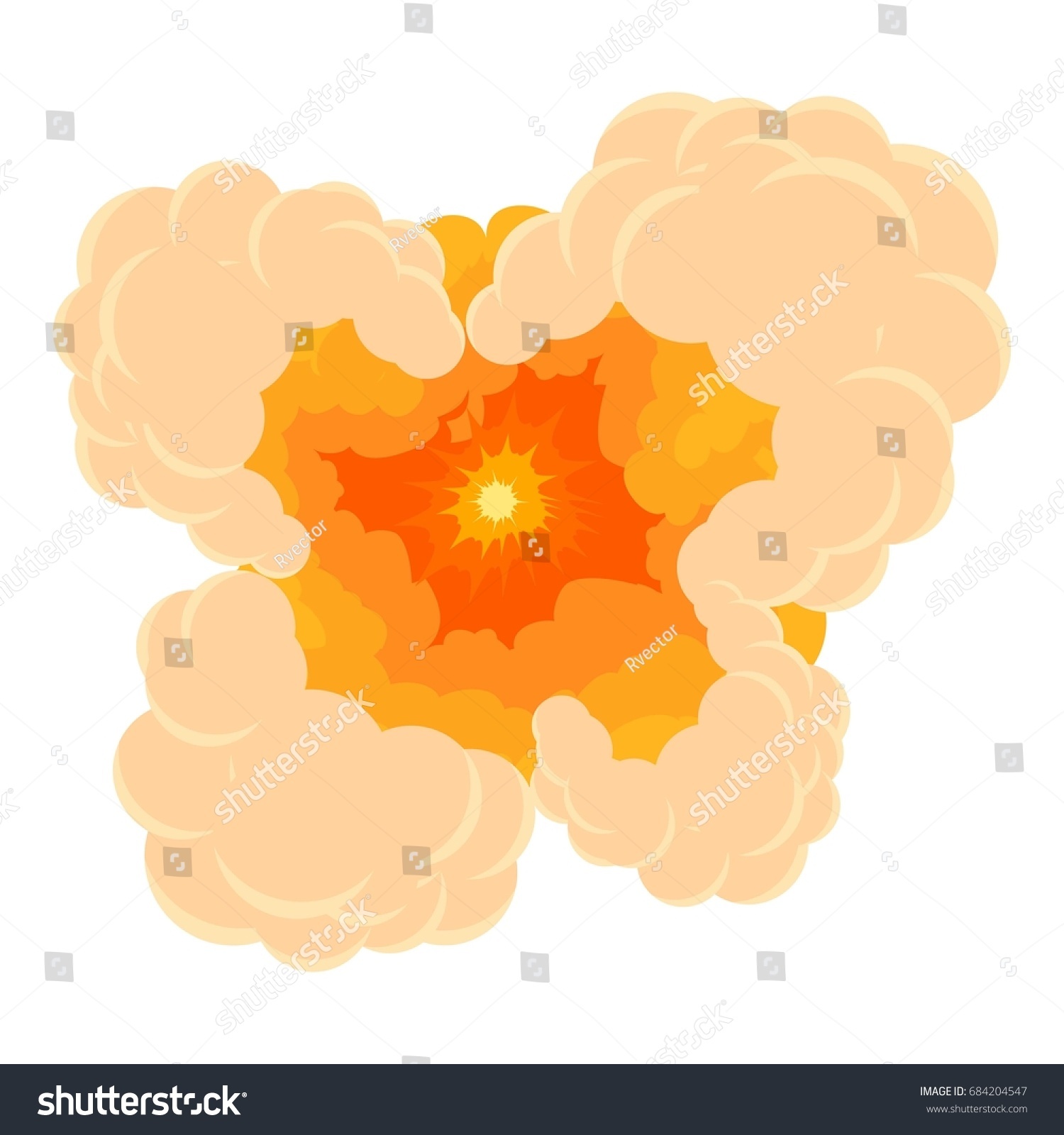 Cloudy Explosion Icon Cartoon Style Stock Vector (Royalty Free) 684204547