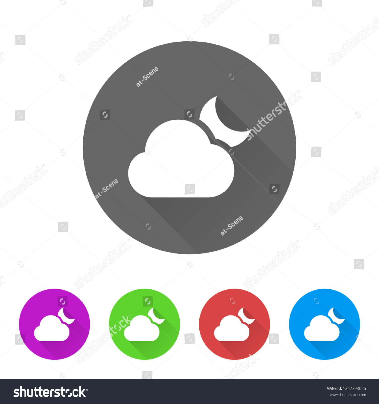 Cloudy Night App Icon Stock Vector (Royalty Free) 1247393026 | Shutterstock