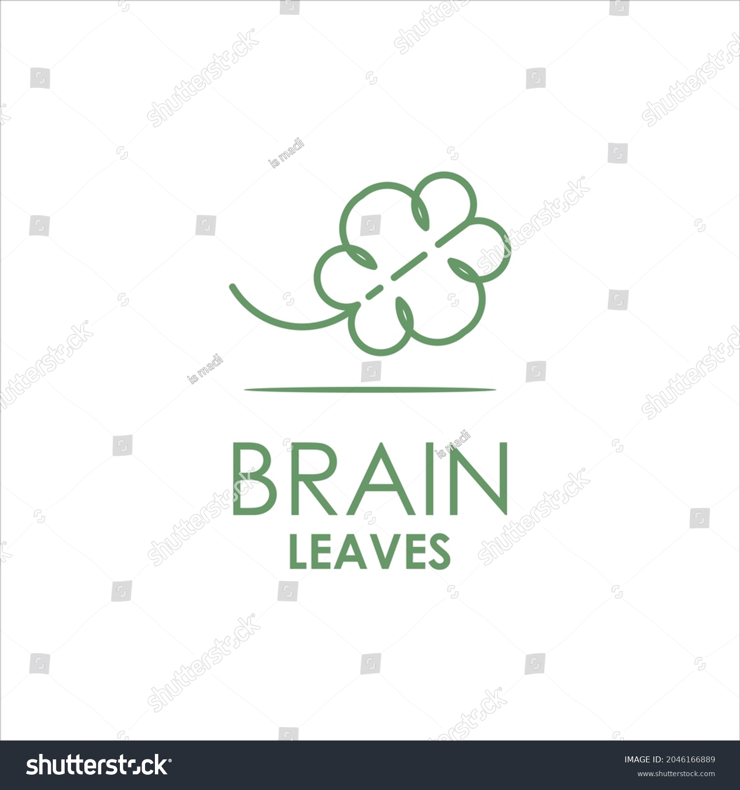 Clover Brain Vector Isolated White Background Stock Vector (Royalty ...