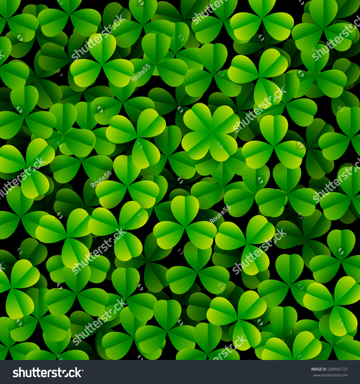 Clover Leafs Background Green Clover Texture Stock Vector (Royalty Free ...