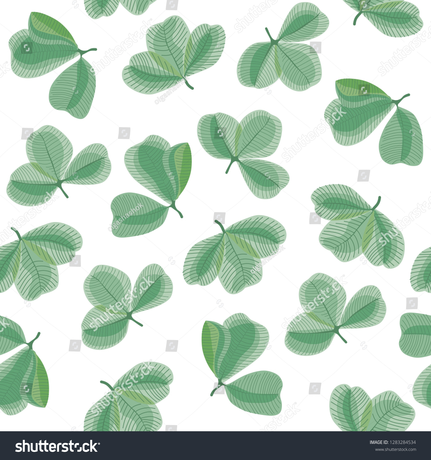 Clover Leaves Seamless Vector Ornament Stock Vector (Royalty Free ...