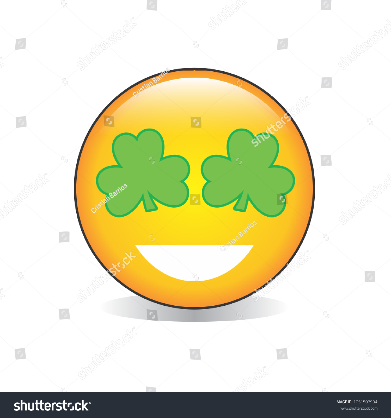 Clover On Face Emoji Vector Stock Vector (Royalty Free) 1051507904 ...