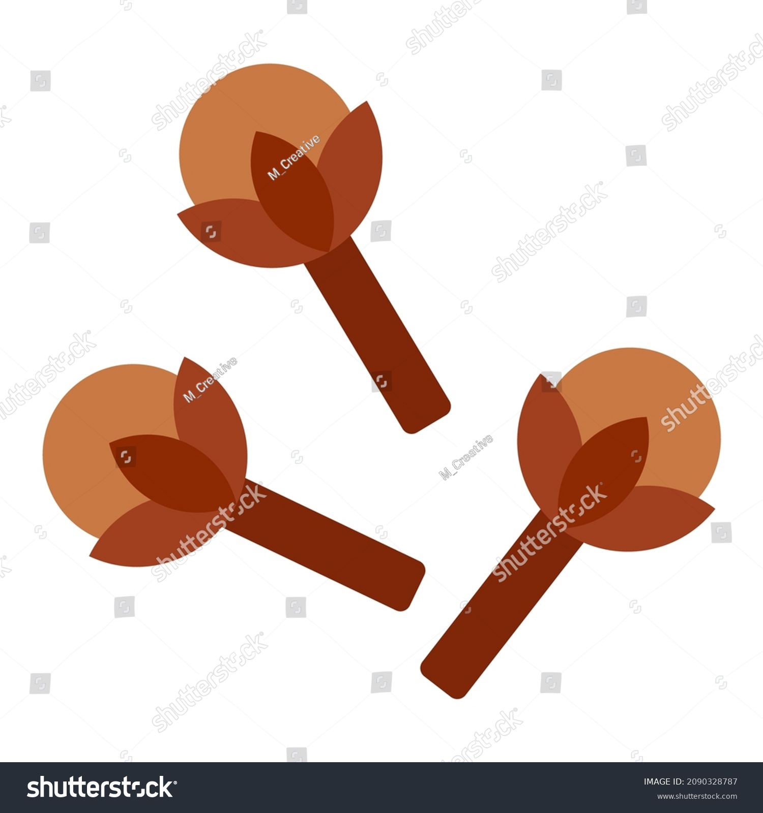 Cloves Flat Clipart Vector Illustration Stock Vector (Royalty Free ...