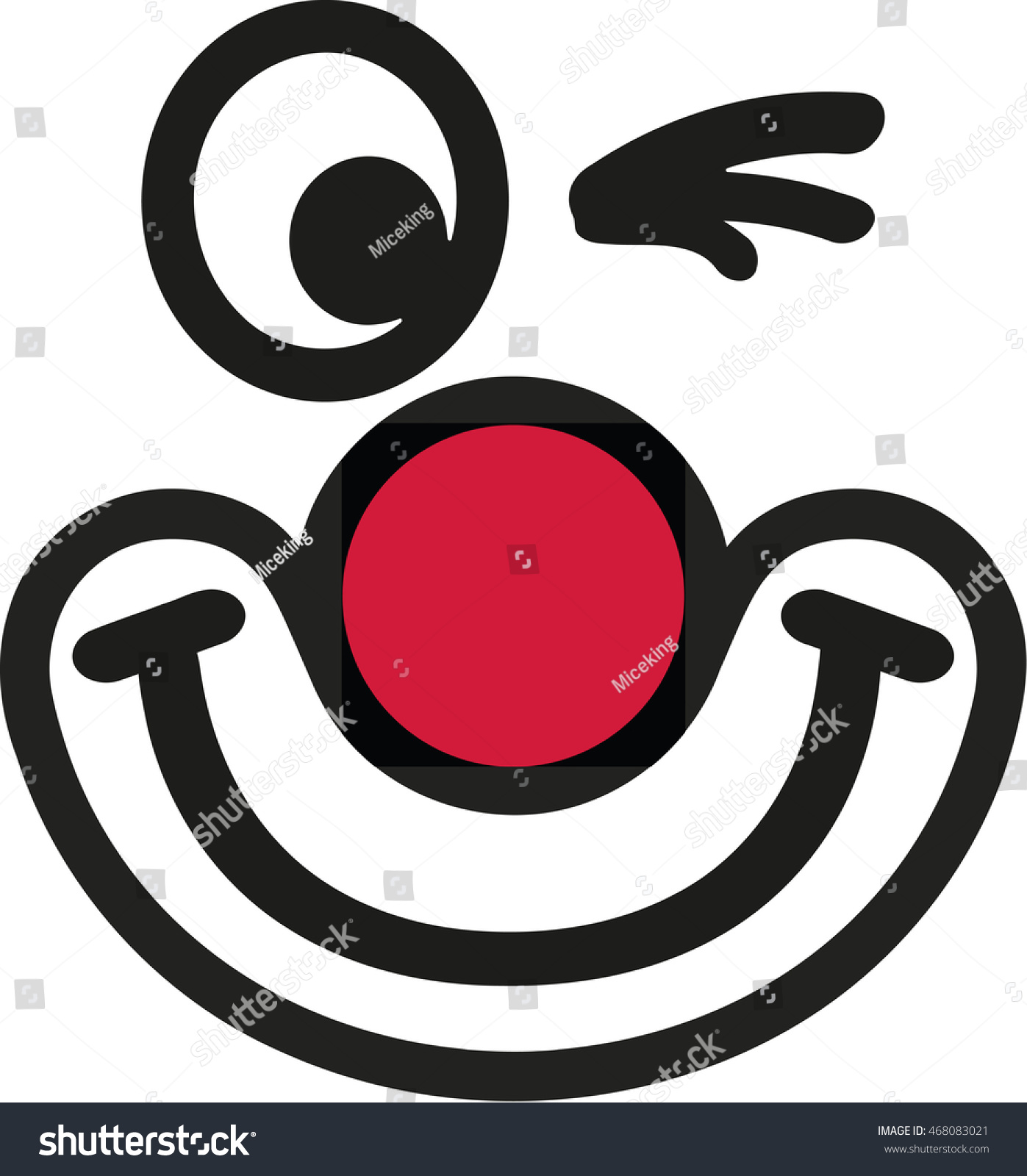 Clown Face Wink Stock Vector (Royalty Free) 468083021
