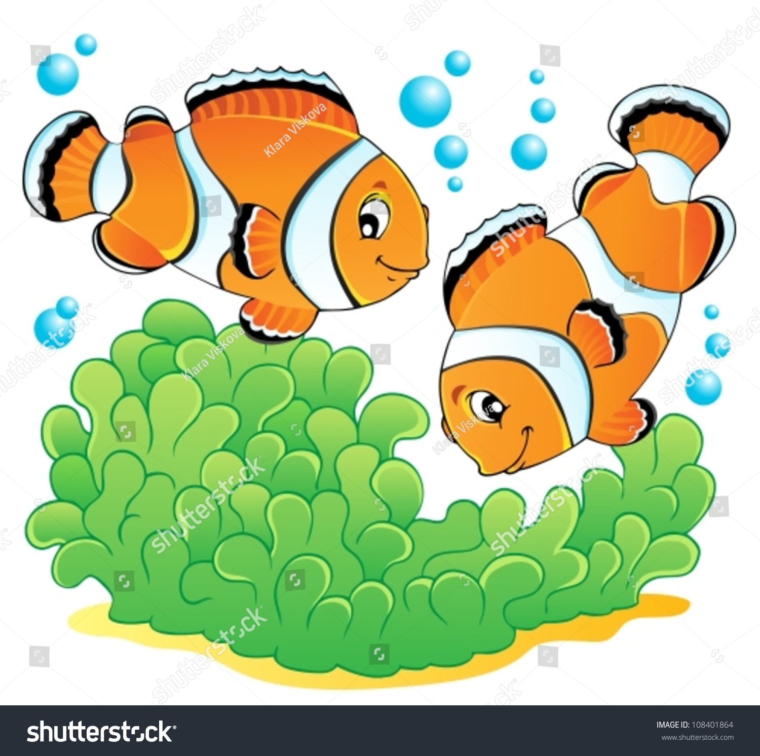 Clown Fish Theme Image 1 Vector Stock Vector (Royalty Free) 108401864 ...