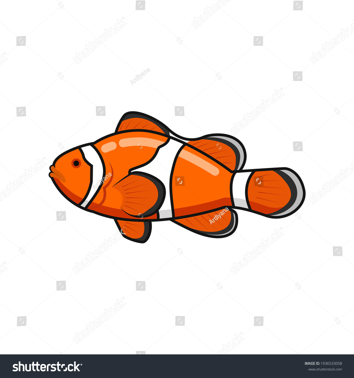 Clown Fish Vector Art Graphics Stock Vector (Royalty Free) 1936533058