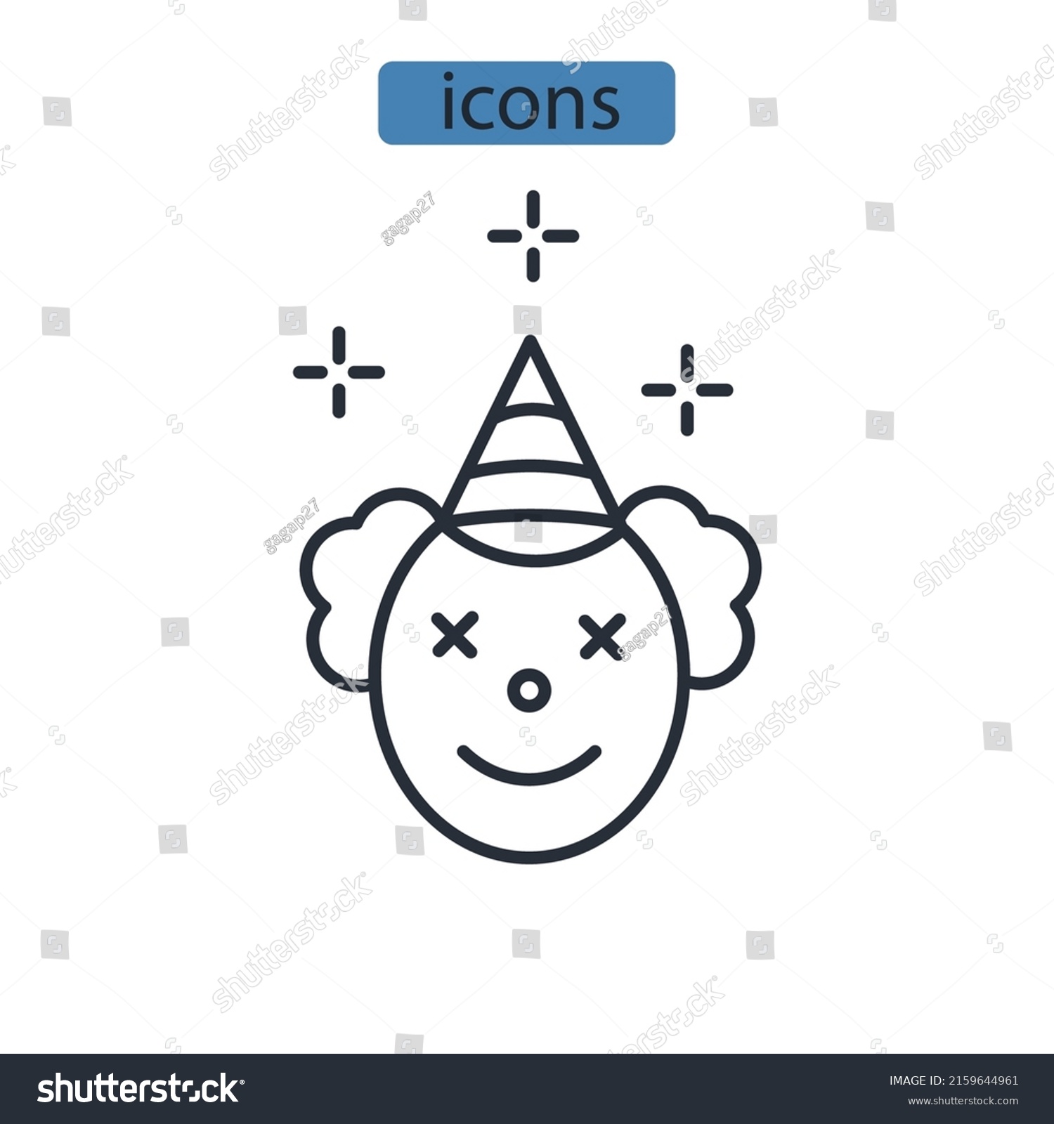 Clown Icons Symbol Vector Elements Infographic Stock Vector (Royalty ...