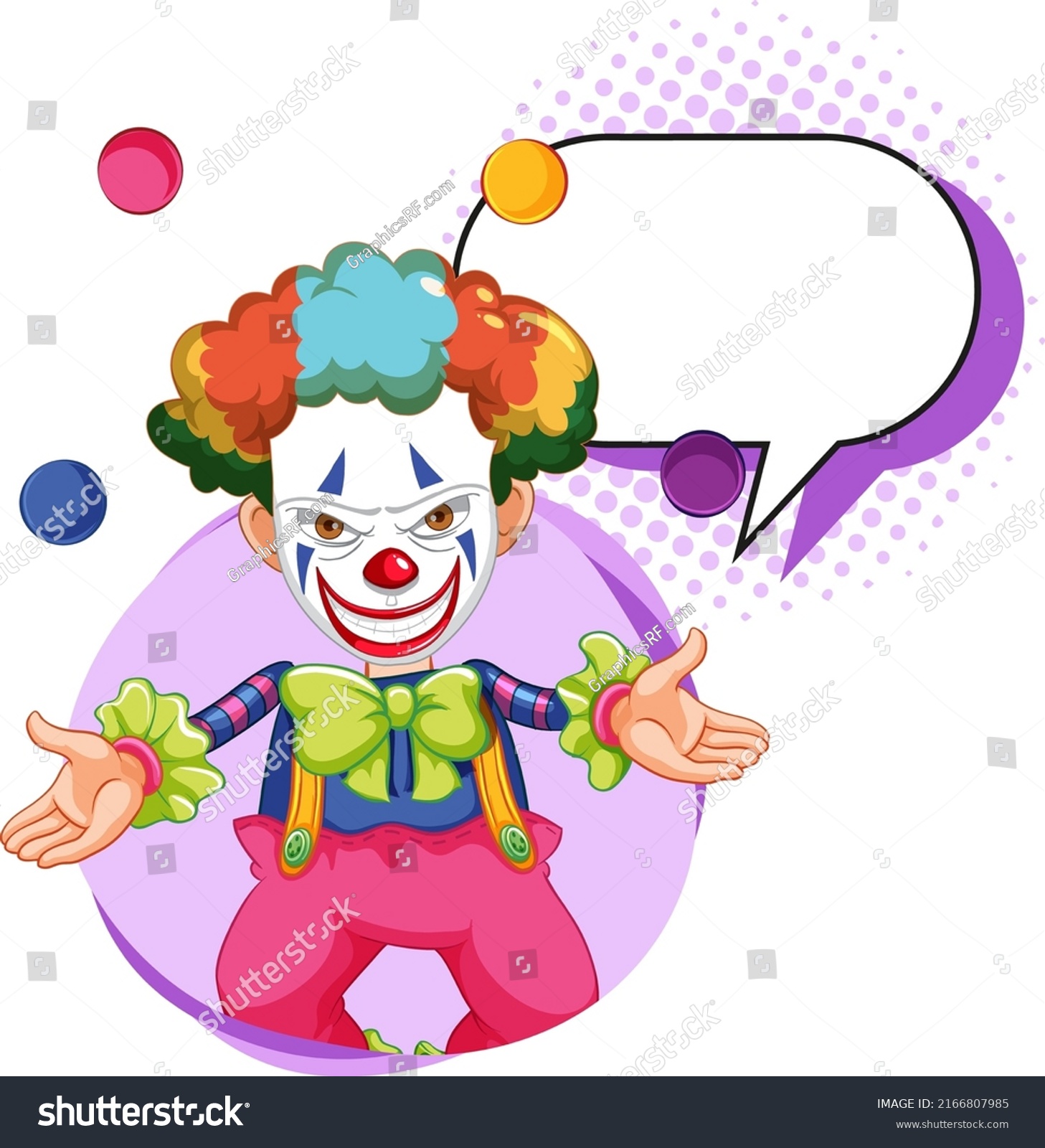 Clown Bubble Speech Illustration Stock Vector (Royalty Free) 2166807985 ...