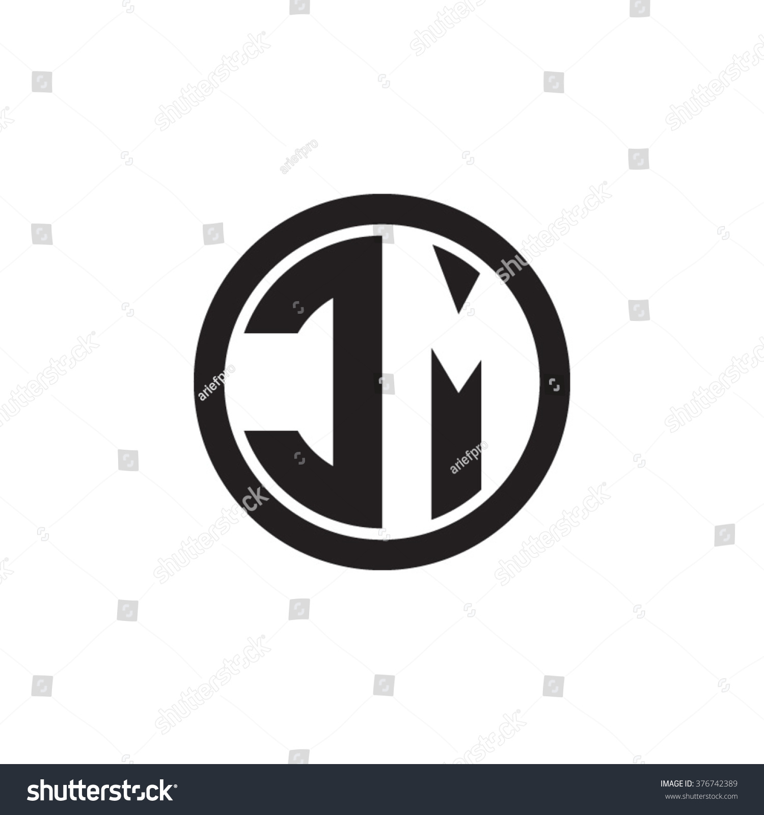 Cm Initial Letters Circle Monogram Logo Stock Vector (Royalty Free ...