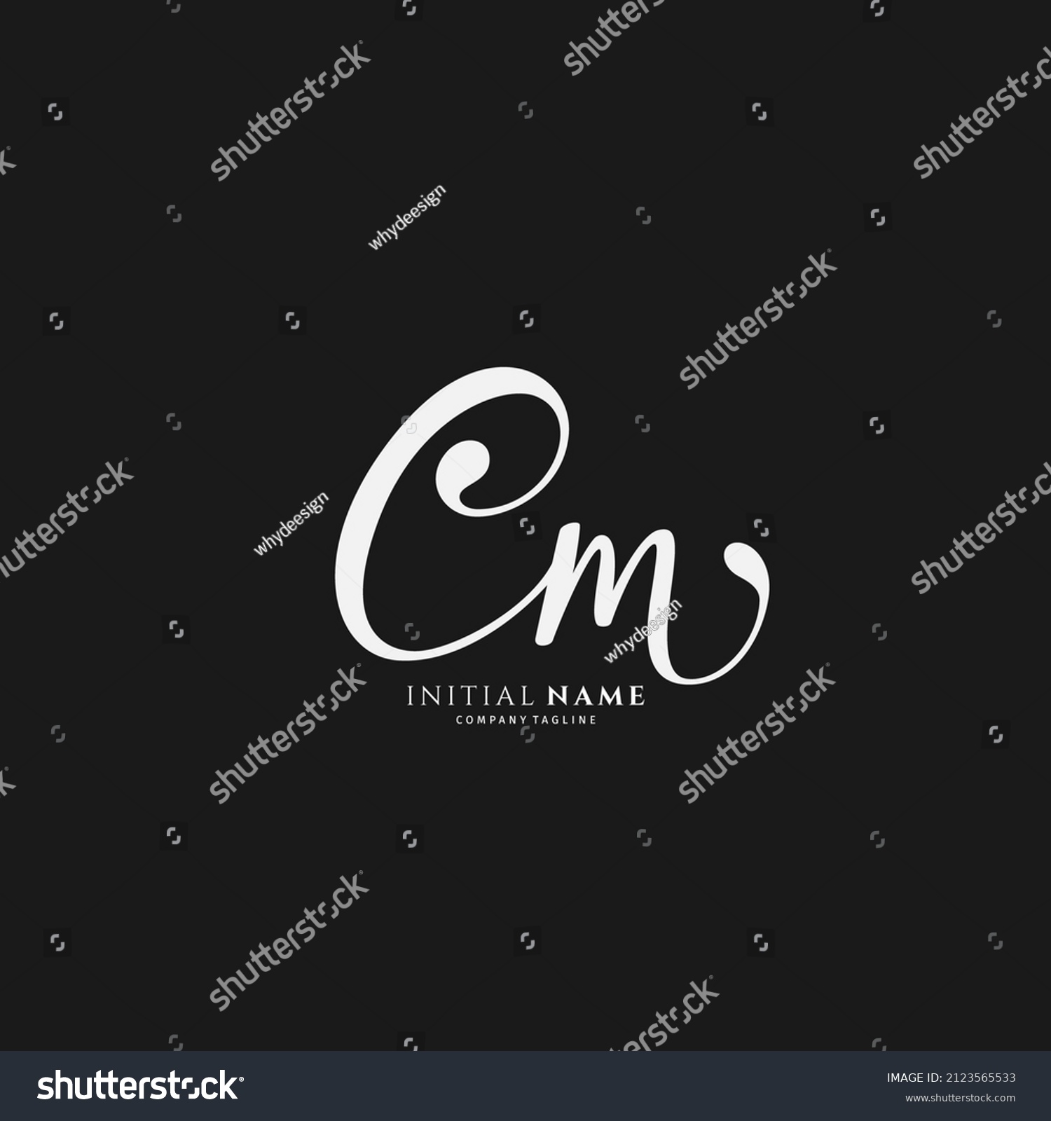 Cm Initial Signature Logo Handwritten Monogram Stock Vector (Royalty ...