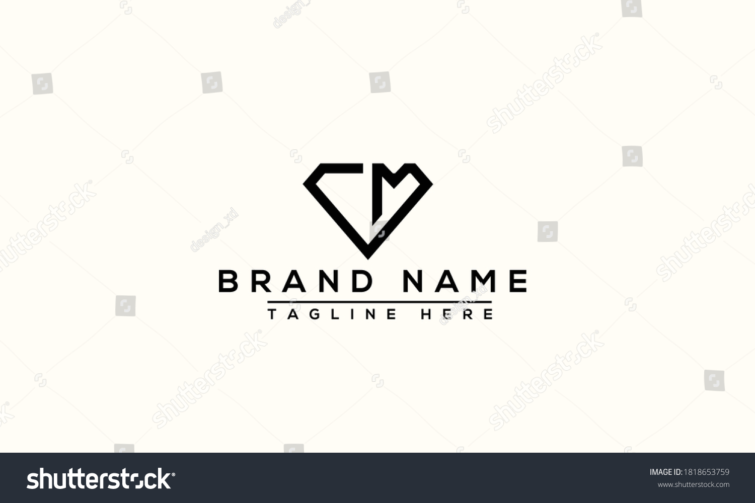 Cm Logo Design Template Vector Graphic Stock Vector (Royalty Free ...