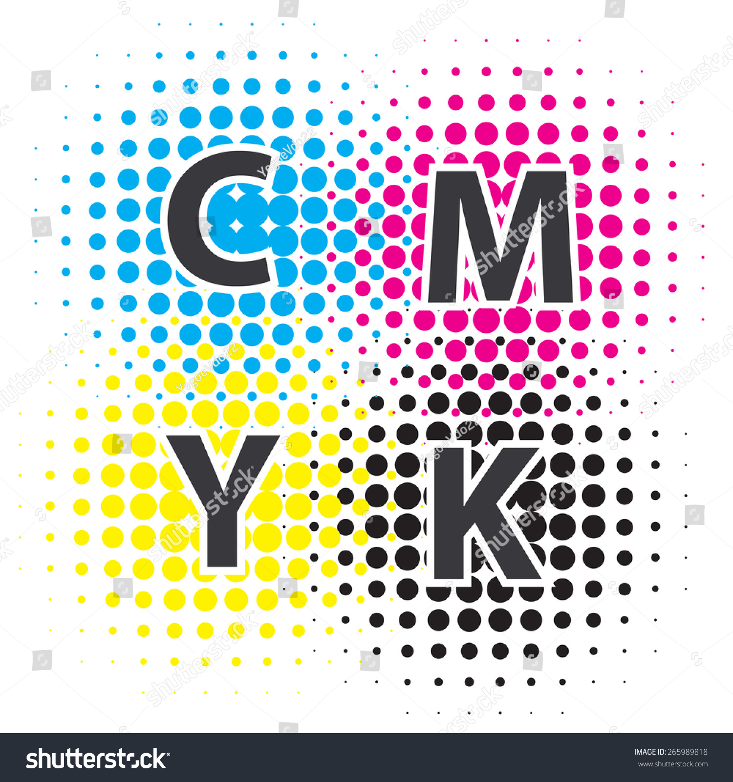 Cmyk Halftone Stock Vector (Royalty Free) 265989818 | Shutterstock