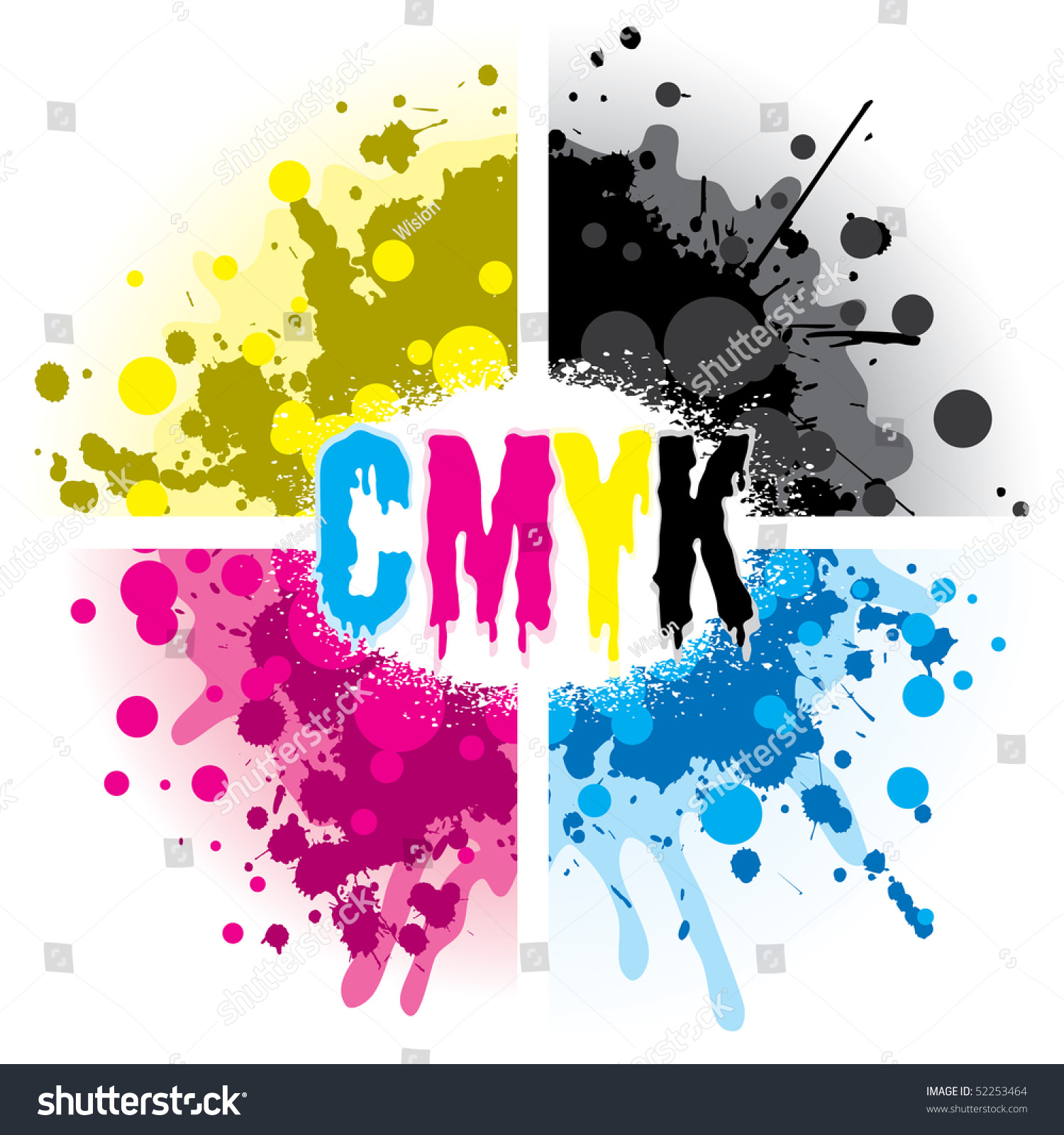 CMYK Splash Design Stock Vector (Royalty Free) 52253464 - Shutterstock