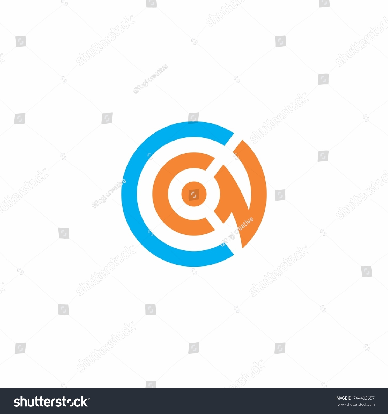 Cn Letter Initial Logo Stock Vector (Royalty Free) 744403657 | Shutterstock