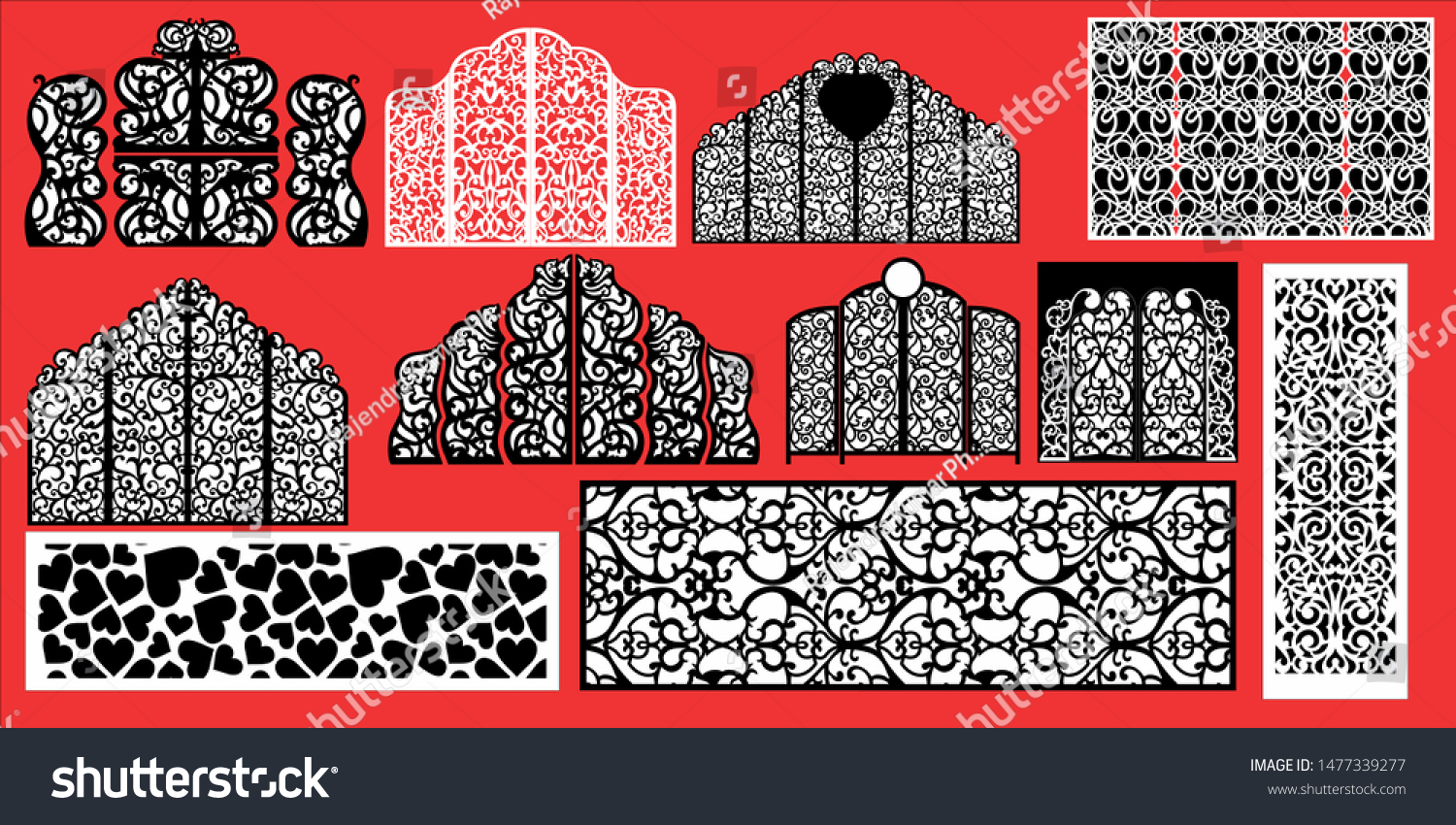 Cnc Laser Cutting Designs Patterns: vector de stock (libre de regalías ...