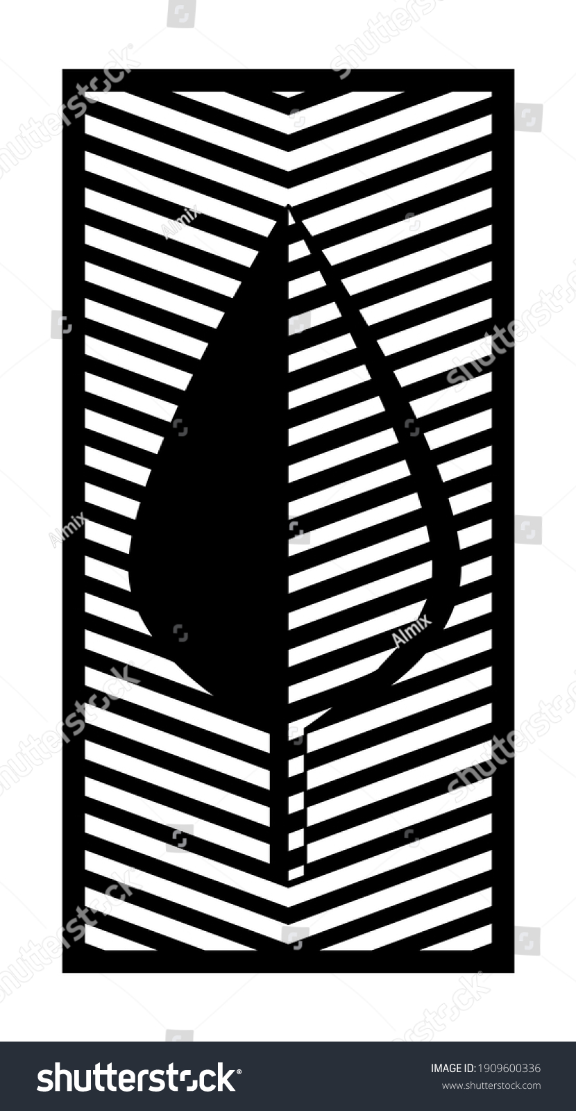 Cnc Pattern Leaf Decorative Panel Screenwall Stock Vector (Royalty Free ...
