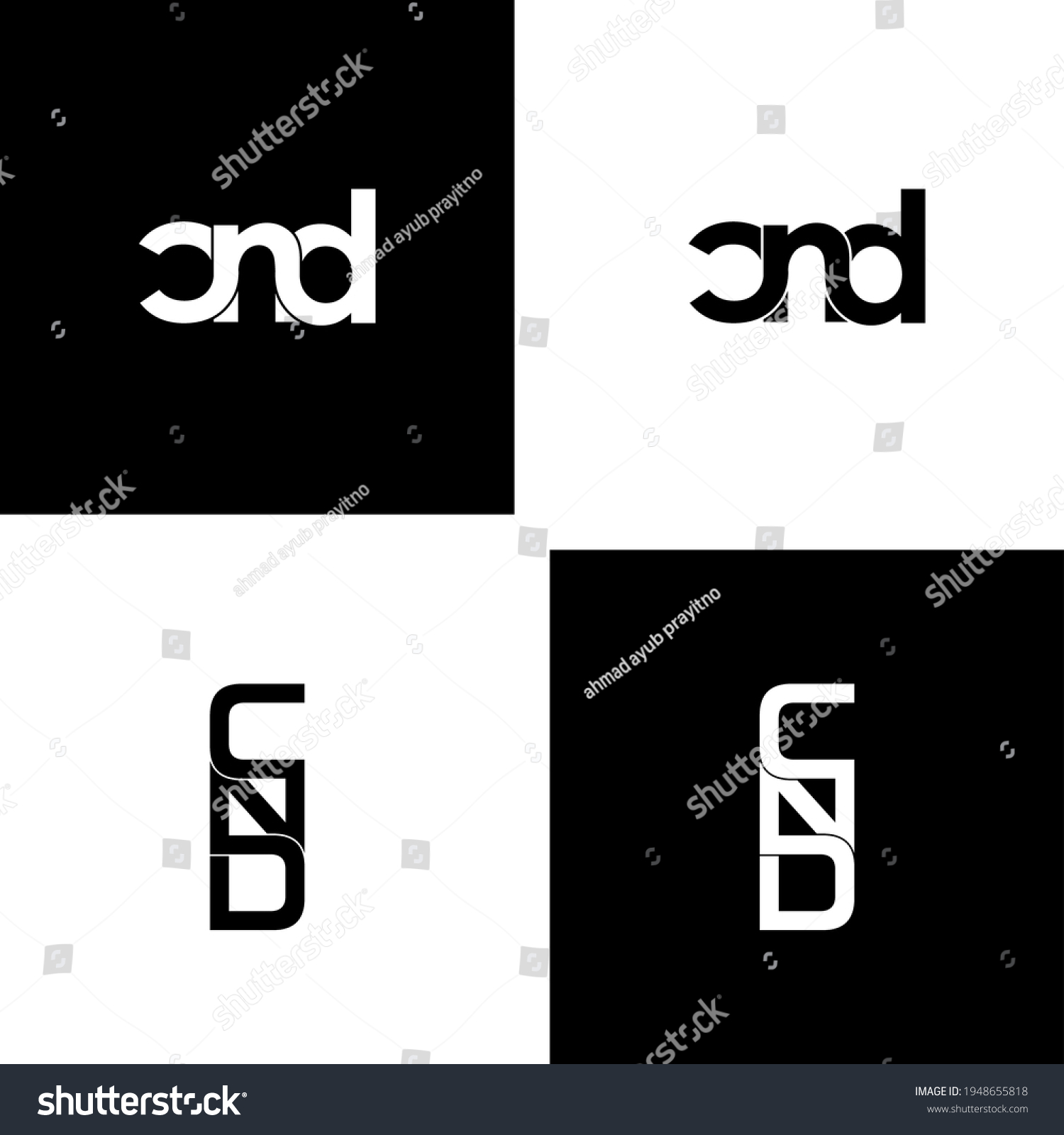 Cnd Letter Original Monogram Logo Design: เวกเตอร์สต็อก (ปลอดค่า ...