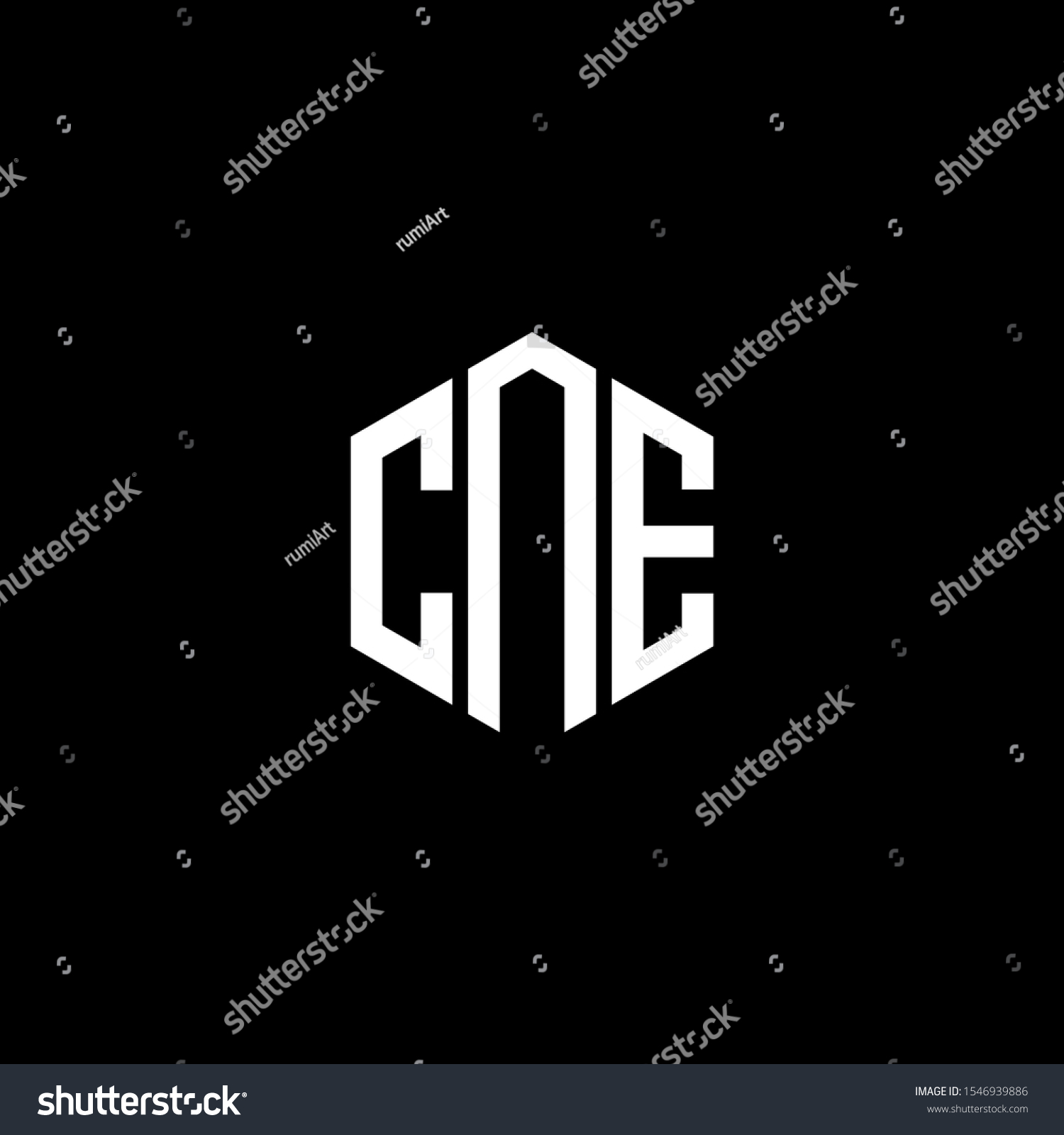 Cne Letter Logo Design Polygon Monogram Stock Vector (Royalty Free ...