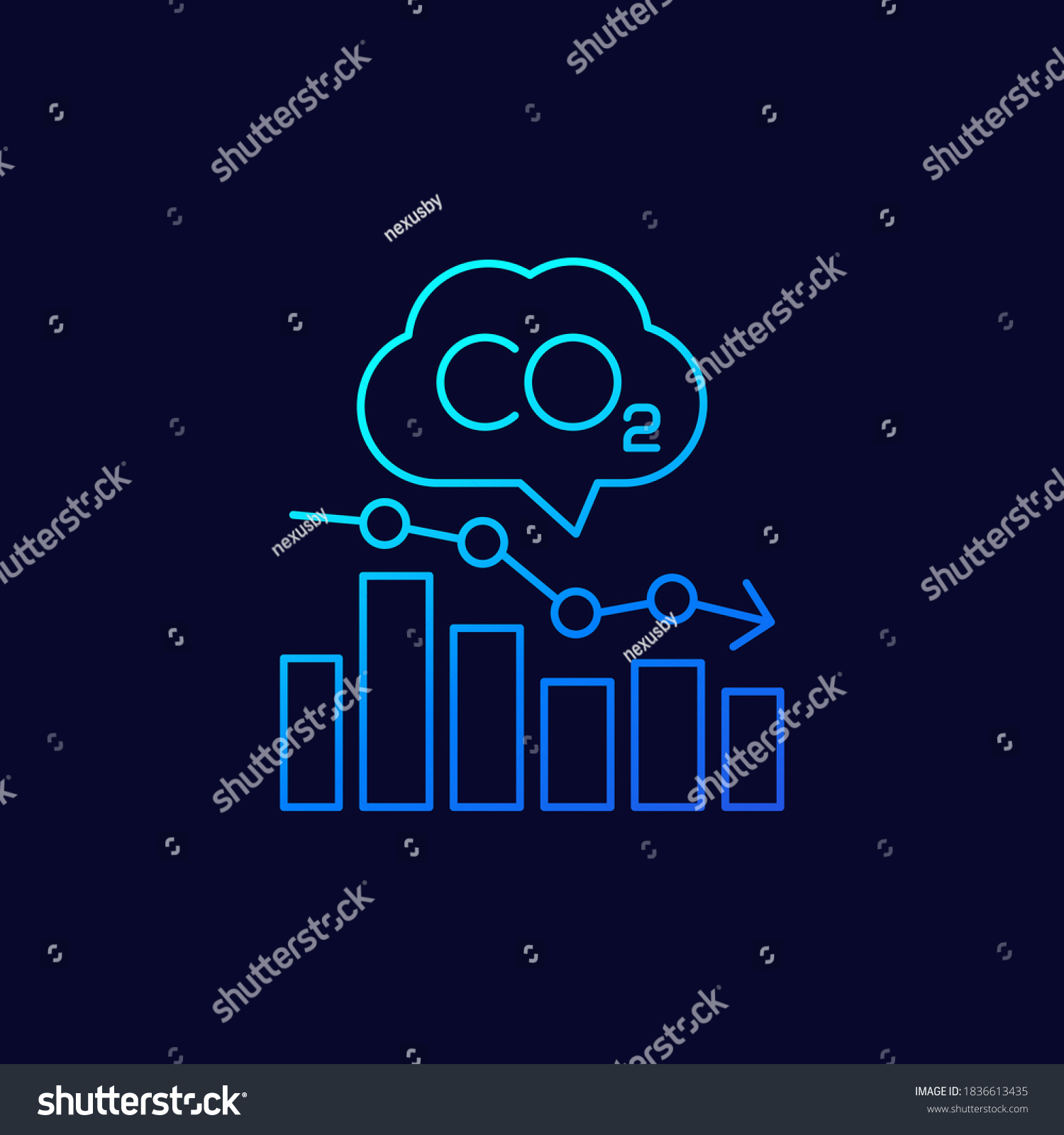 Co2 Carbon Emissions Levels Chart Linear: เวกเตอร์สต็อก (ปลอดค่า ...