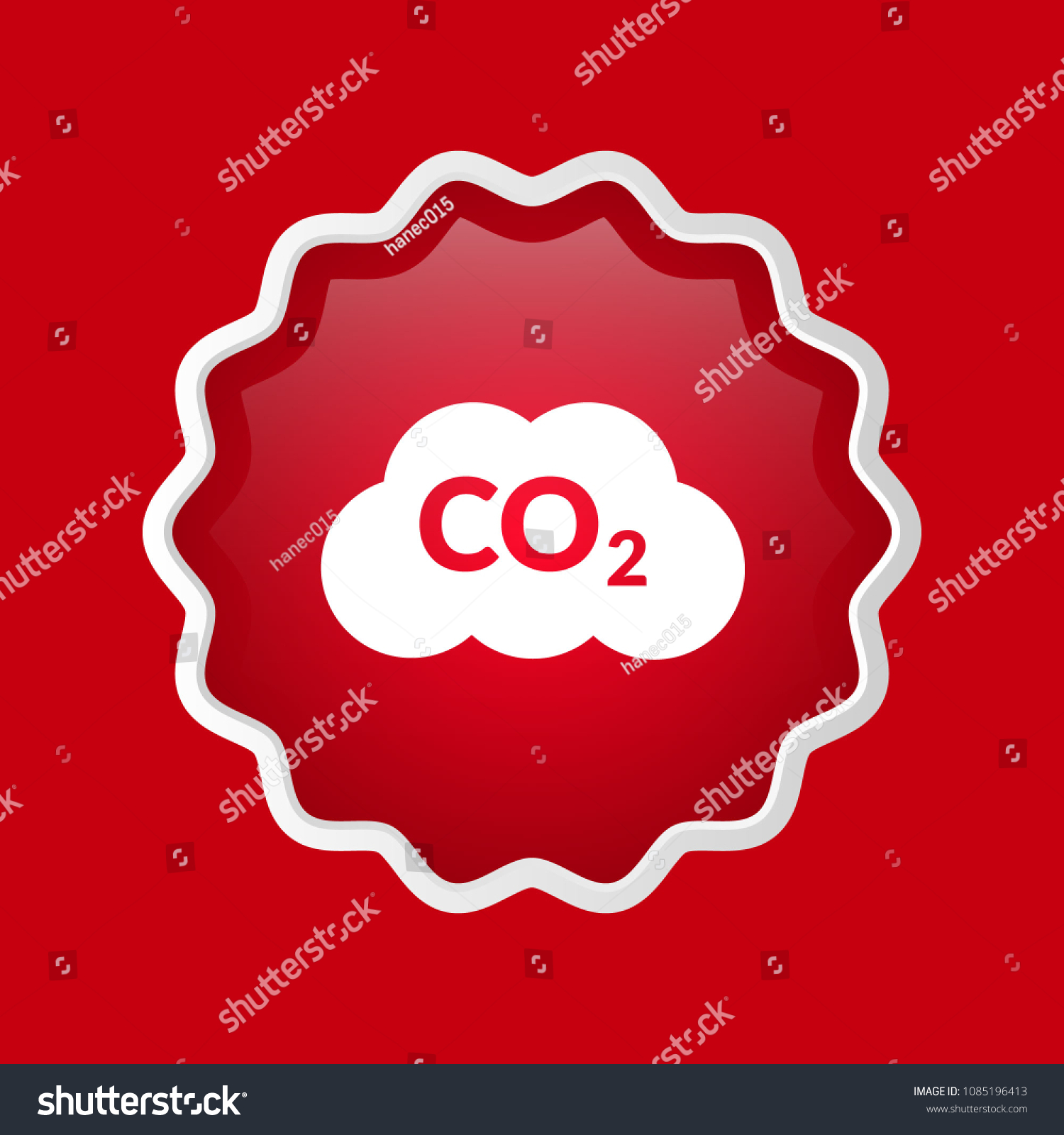 Co2 Icon On Glossy Button Vector Stock Vector (Royalty Free) 1085196413