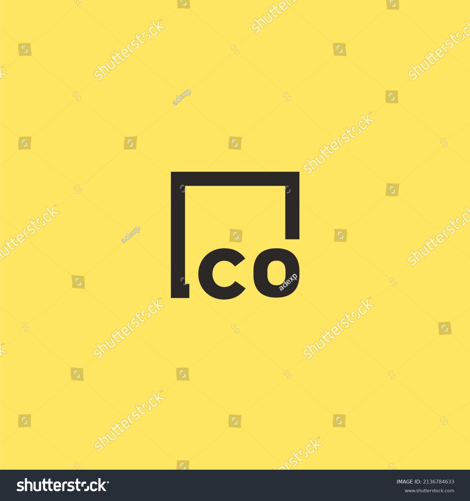 Co Initial Monogram Logo Square Style Stock Vector (Royalty Free ...