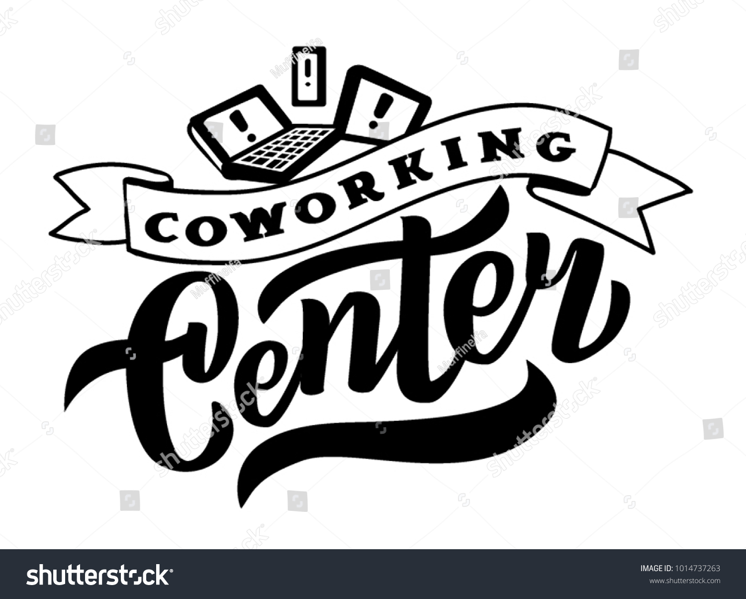 Co Working Center Lettering Logo Stock Vector (Royalty Free) 1014737263 ...