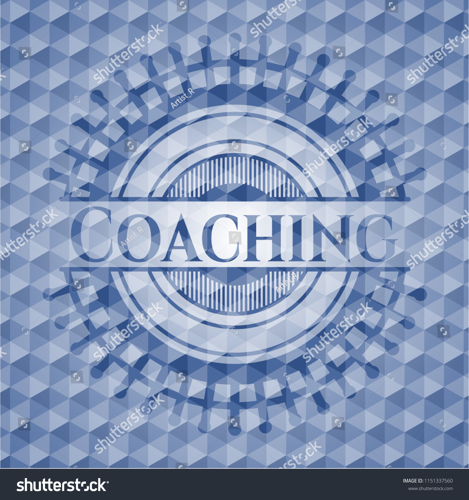 Coaching Blue Badge Geometric Pattern Background Stock Vector (Royalty ...