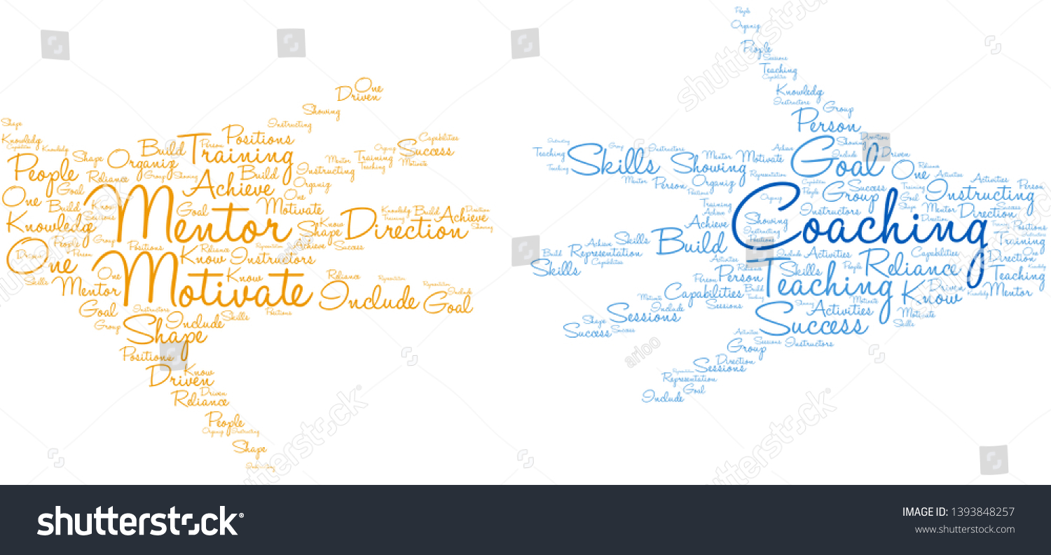Coaching Word Cloud On White Background Stock Vector (Royalty Free ...