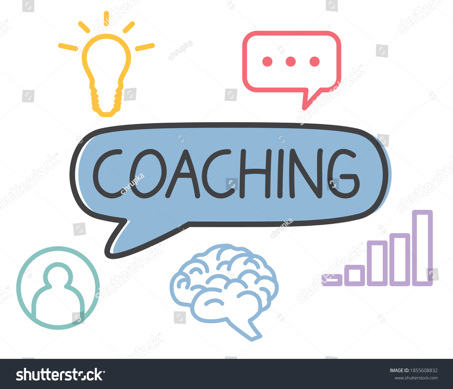 Coaching Word Concept Vector Illustration Stock Vector (Royalty Free ...