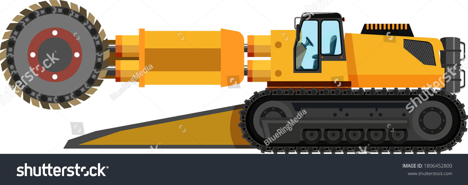 Coal Mining Roadheader Isolated Illustration Stock Vector (Royalty Free ...