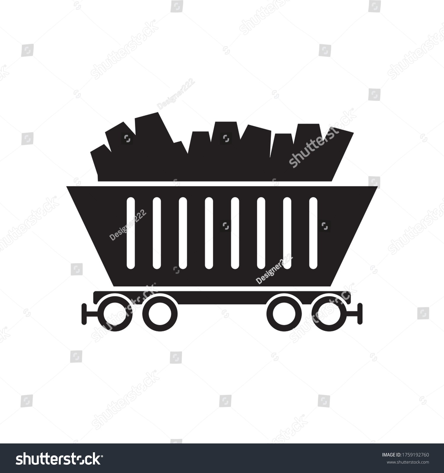 Coal Train Icon Industrial Icon Vector Stock Vector (Royalty Free ...