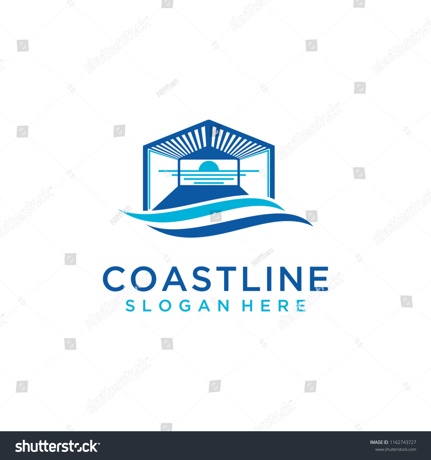 Coastline Logo Design Stock Vector (Royalty Free) 1162743727