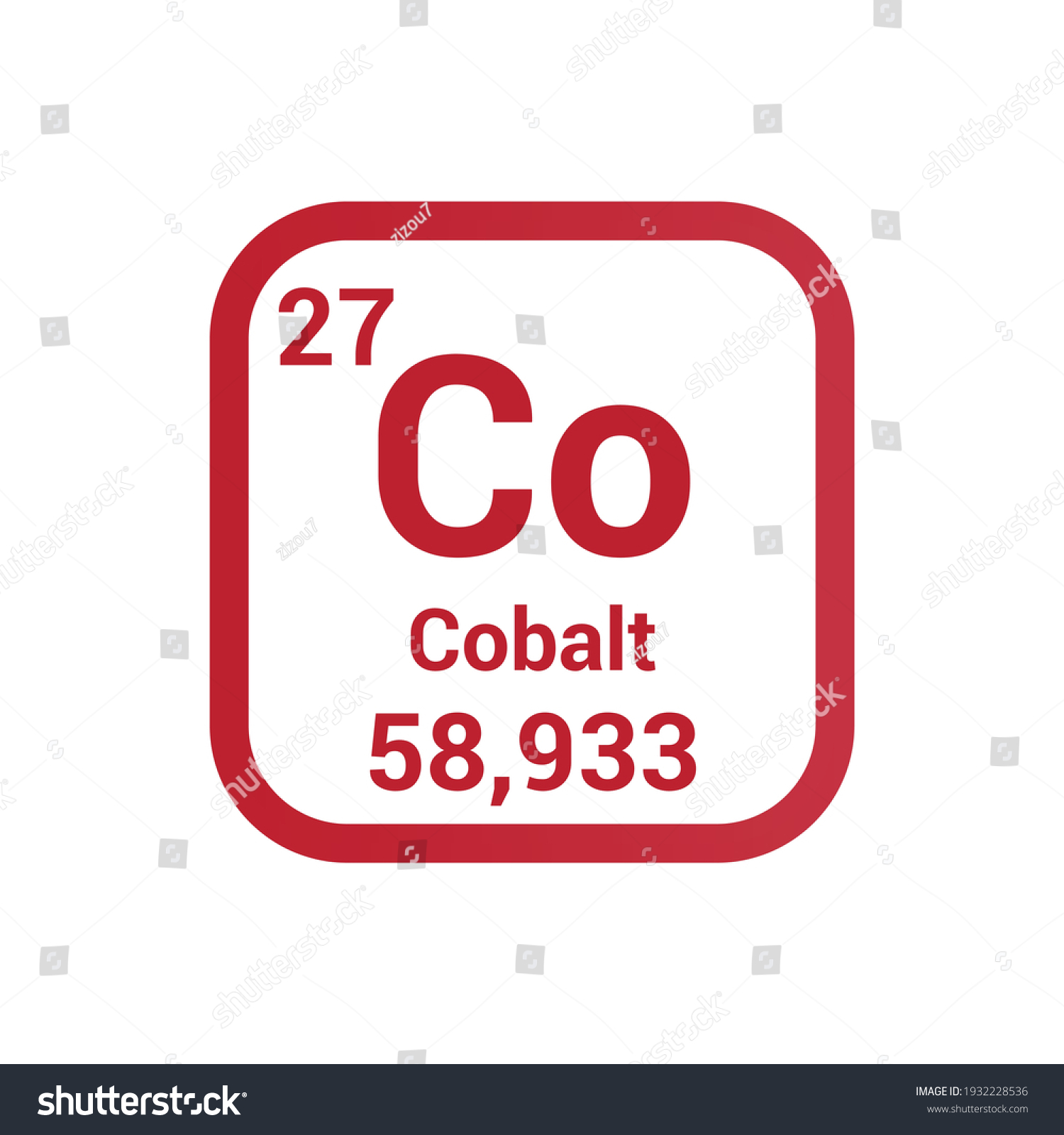Cobalt Chemical Element Periodic Table 库存矢量图（免版税）1932228536 | Shutterstock