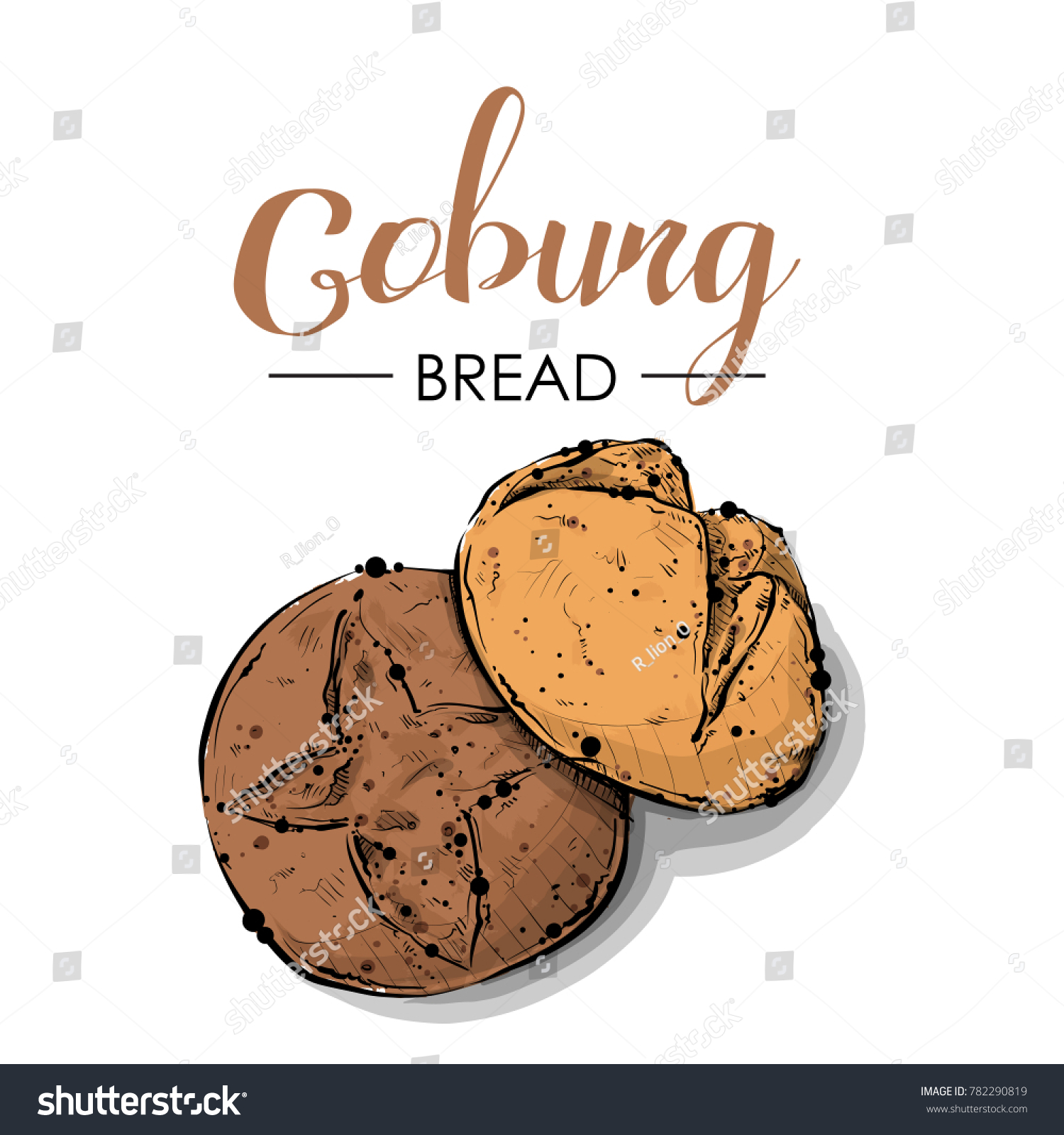 Coburg Bread Drawing Sketch Style Vector: vector de stock (libre de ...