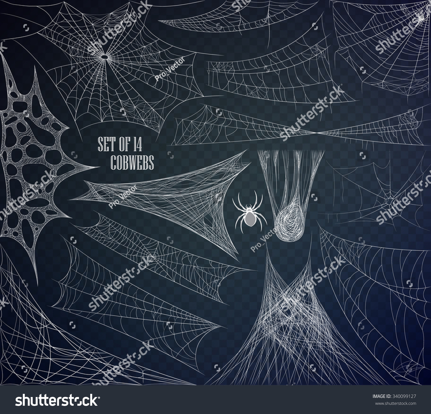 Cobweb Set Isolated On Transparent Background Stock Vector (Royalty ...