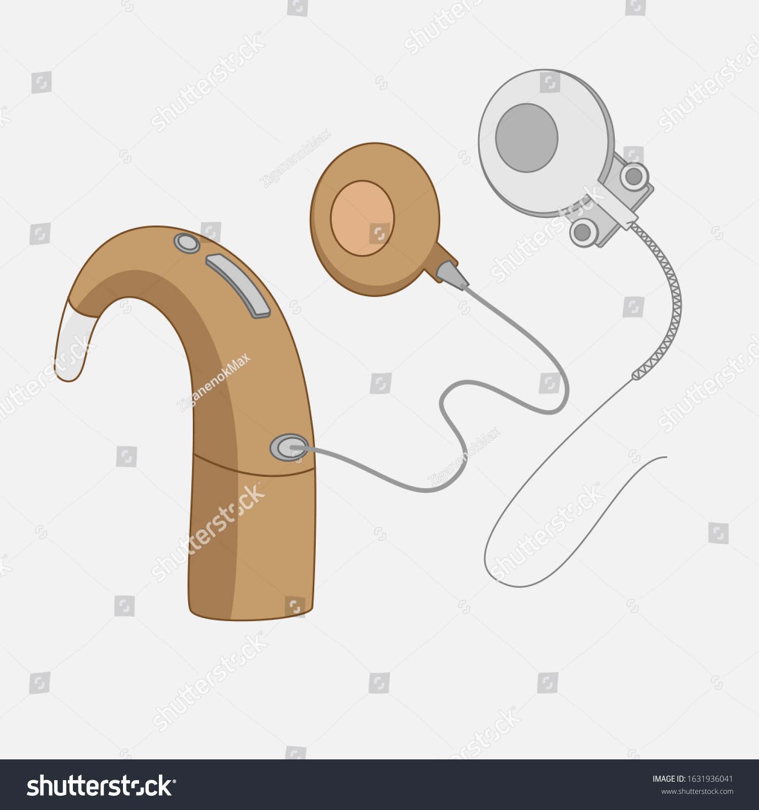 Cochlear Implant Vector Illustration Neuroprosthetics Stock Vector ...