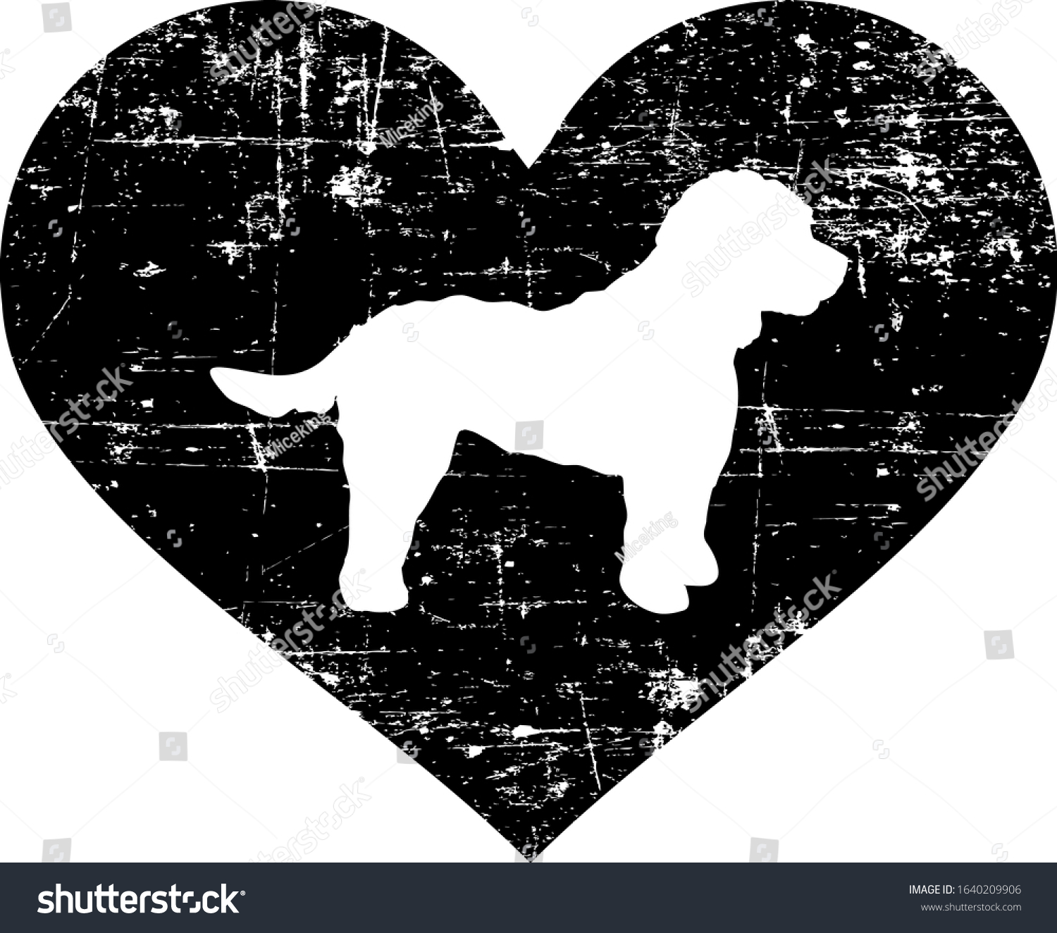 Cockapoo Silhouette Black Heart Stock Vector (Royalty Free) 1640209906