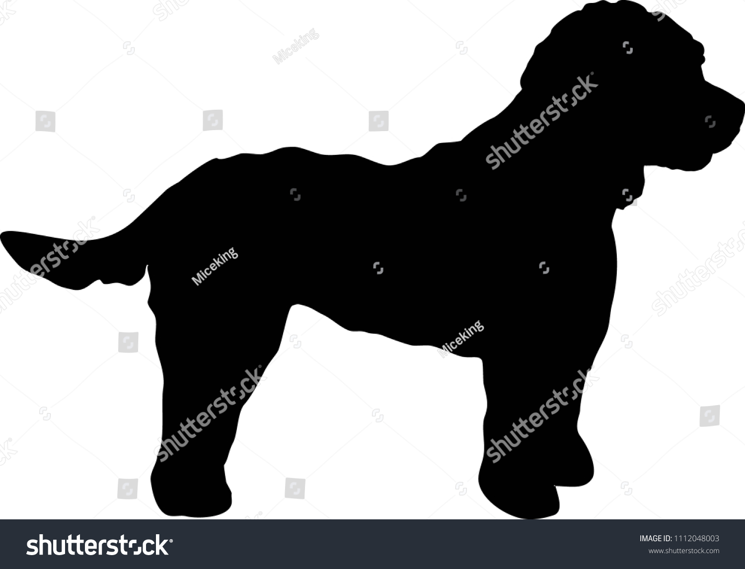 Cockapoo Silhouette Real Black Stock Vector (Royalty Free) 1112048003 ...