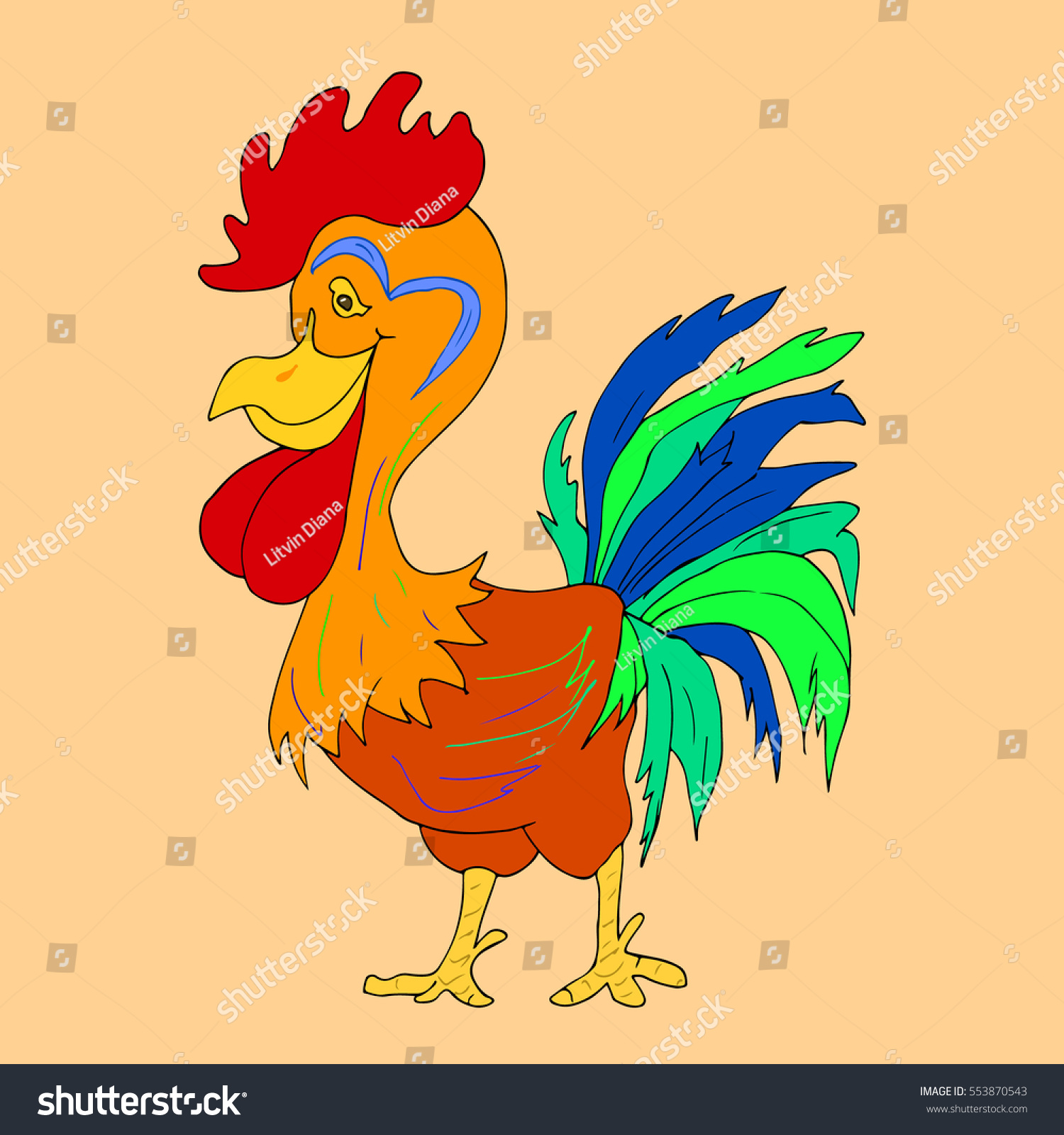 Cockerel Symbol 2017 Stock Vector (Royalty Free) 553870543